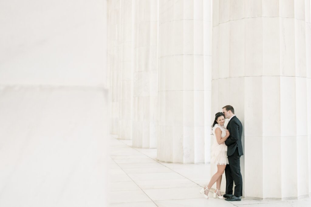 Elegant Lincoln Memorial Sunrise Engagement Session